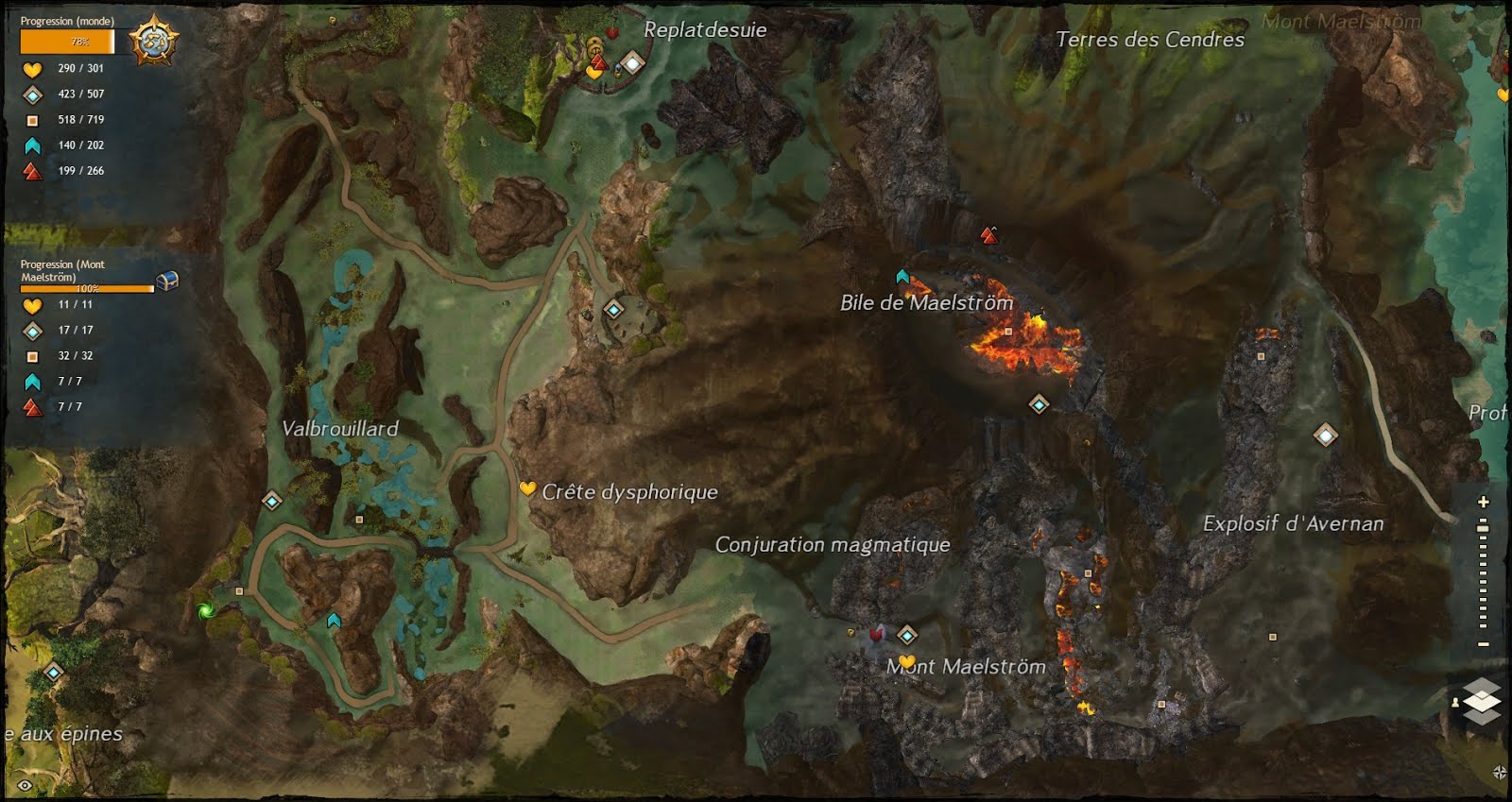 Découvre Guild Wars II: Cartographie Mont Maelström - Zone 60 à 70