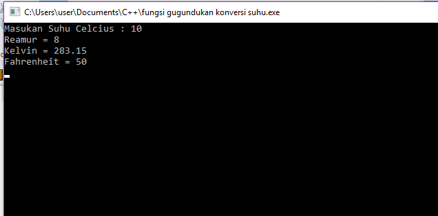 5 Contoh Program C++ Sederhana Konversi Suhu, Jam, jarak, Uang Pecahan ...