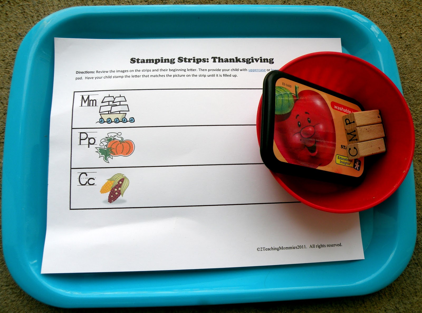 The Fantastic Five: Fall and Thanksgiving Tot Trays and Activities