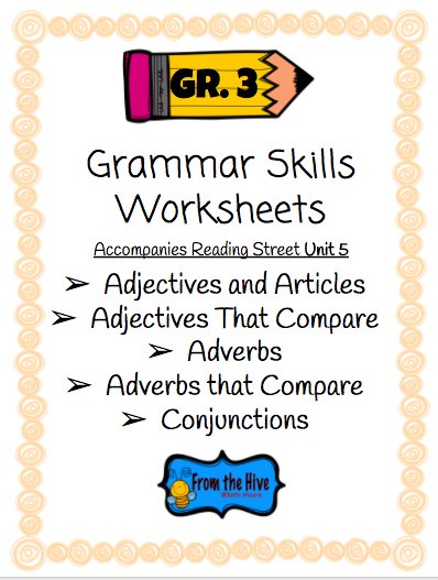 From The Hive: Pearson Reading Street Grammar skills for 3rd grade