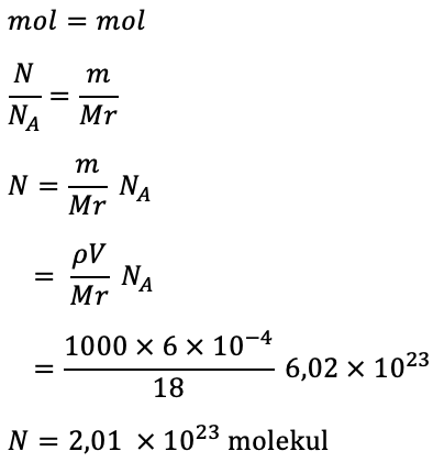 Volume air yang berada dalam sebuah gelas adalah 6,0 x 10-4 m3. Berapa ...