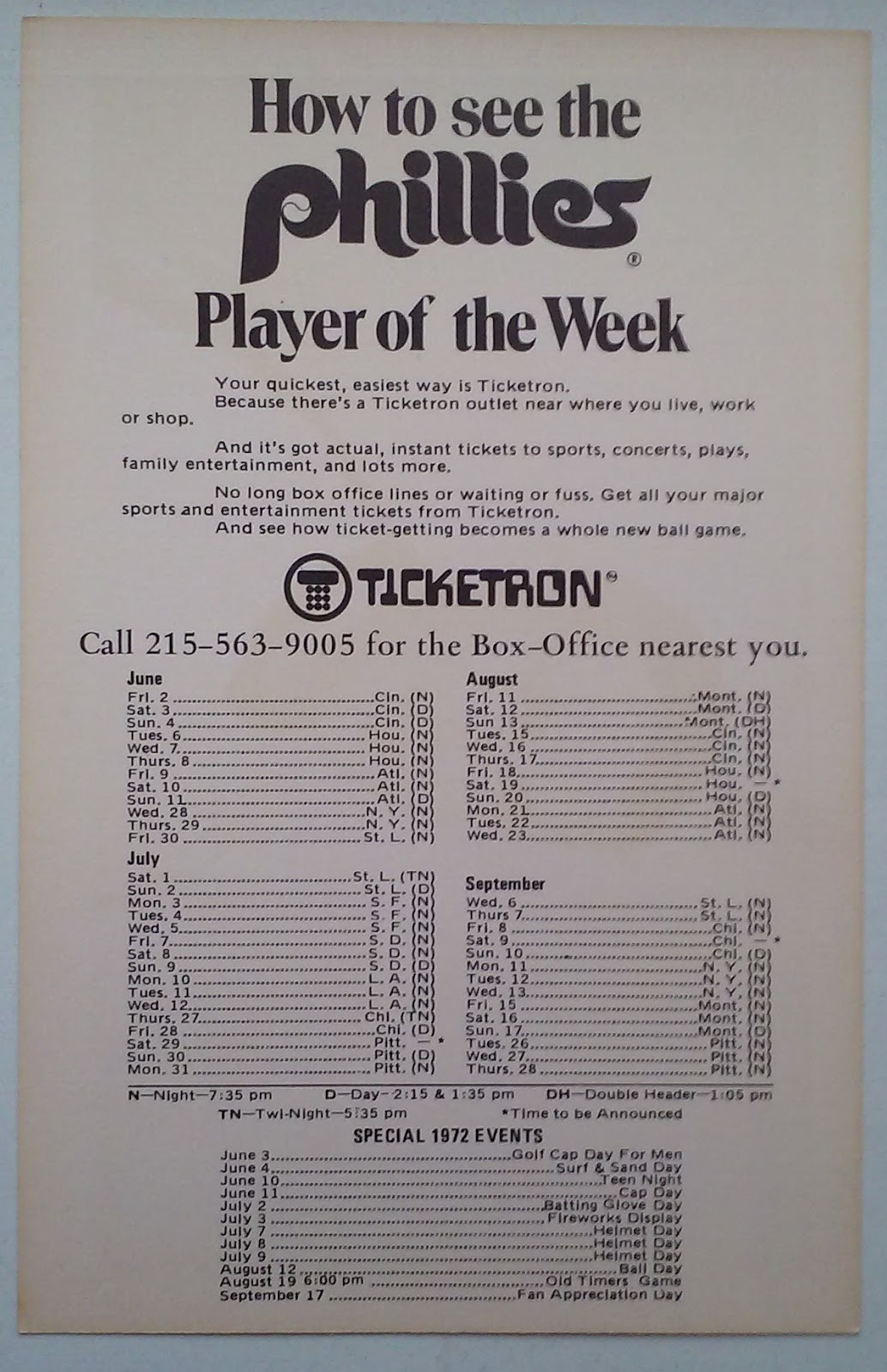 Phungo: 1972 Ticketron Phillies Don Money