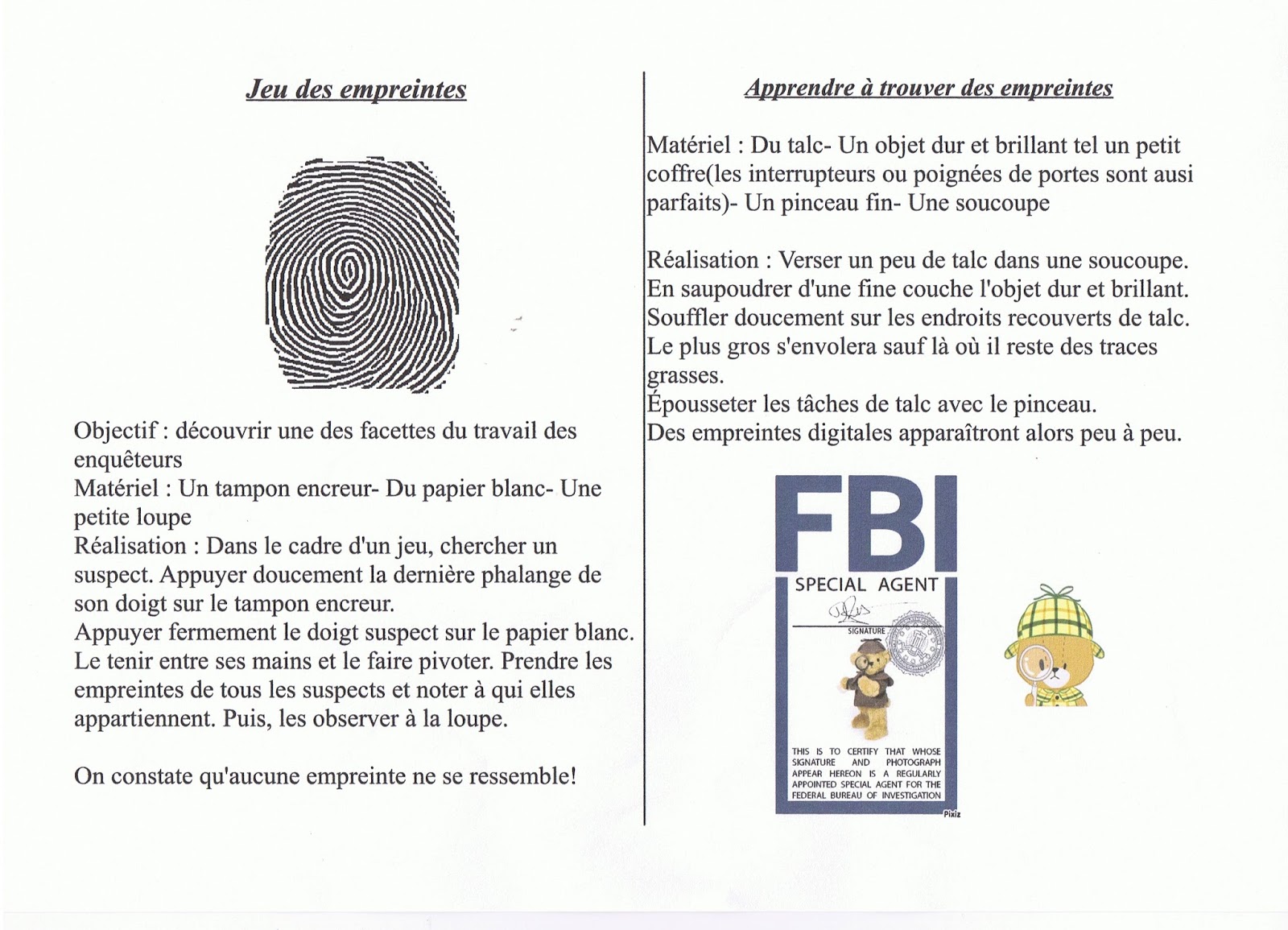 Le blog de Cathnounourse: les empreintes digitales