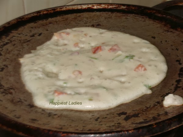How to make Utthappa from Dosa Batter - Happiest Ladies