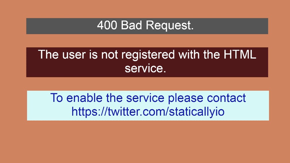 400 Bad Request Pengguna tidak terdaftar dengan layanan HTML. service ...