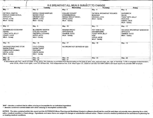 May Breakfast/Lunch Menus – NORTON COMMUNITY SCHOOLS