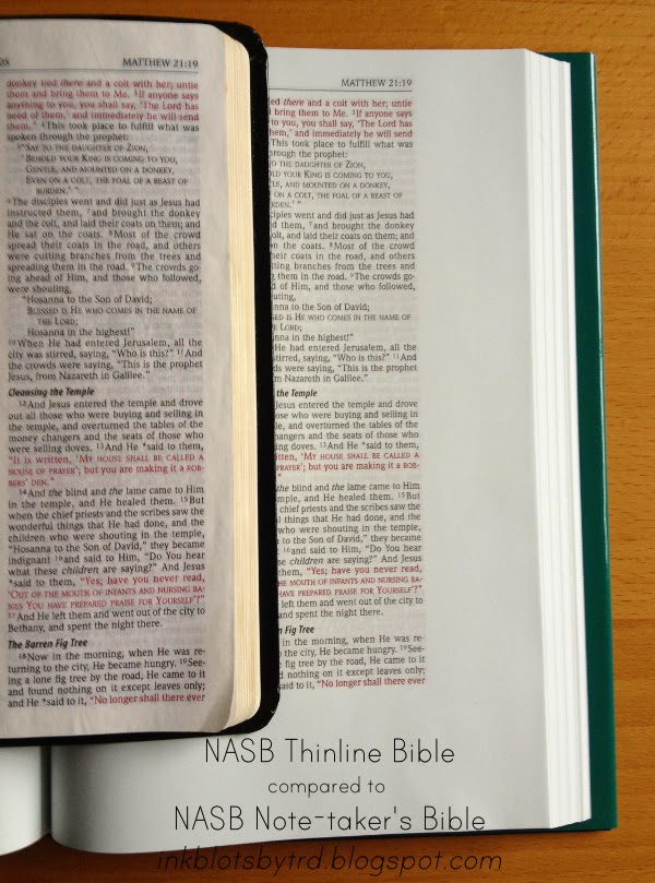 Ink Blots by TRD: Book Review :: NASB Note-taker's Bible by Zondervan