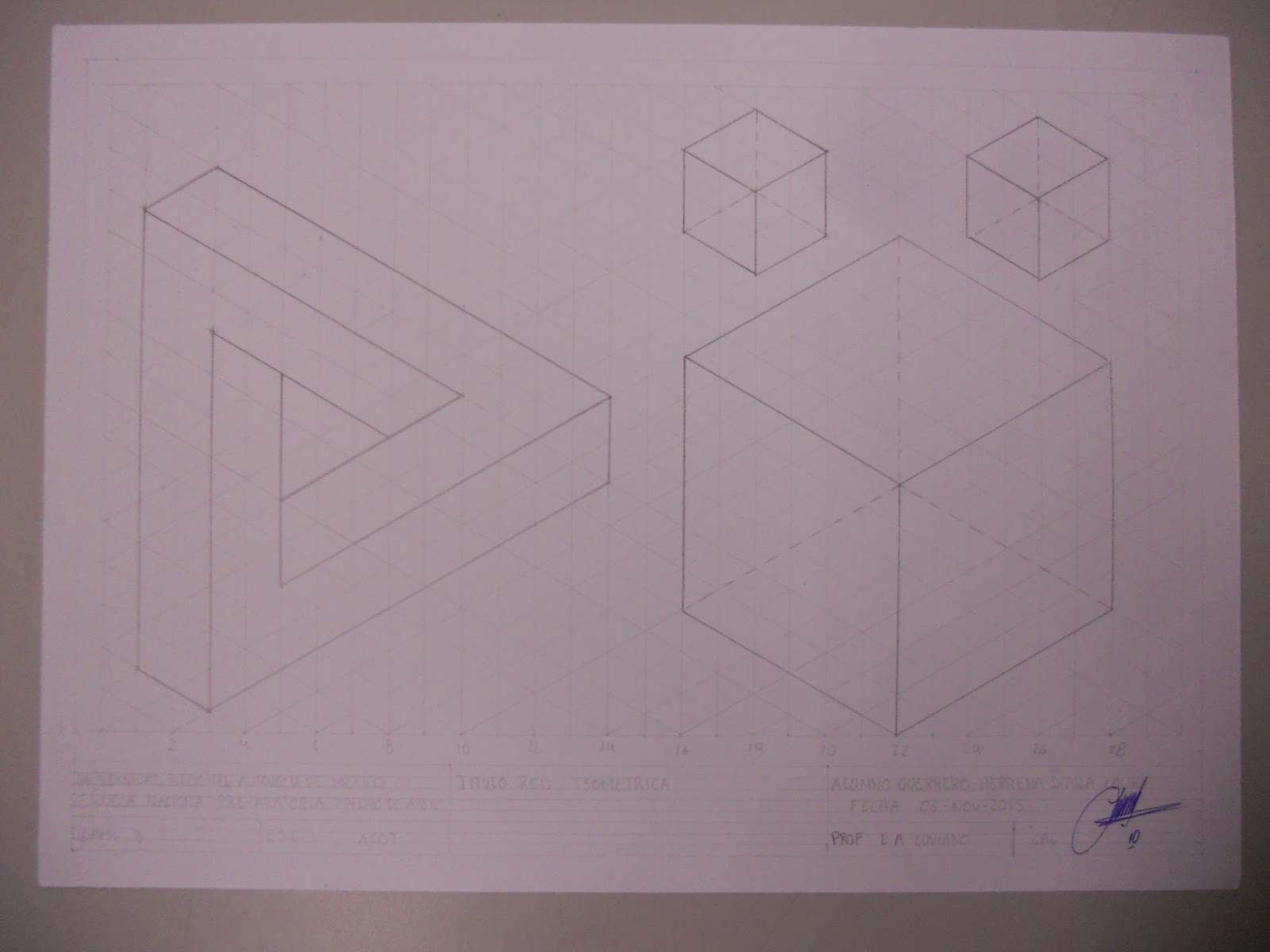 DIBUJO CONSTRUCTIVO II : LÁMINA 2, RED ISOMÉTRICA BÁSICA
