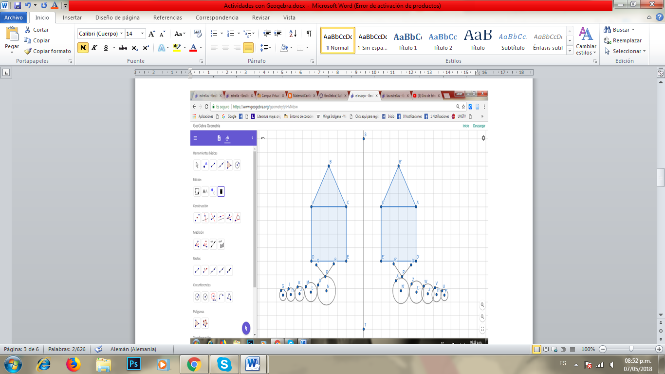 Actividades con geogebra