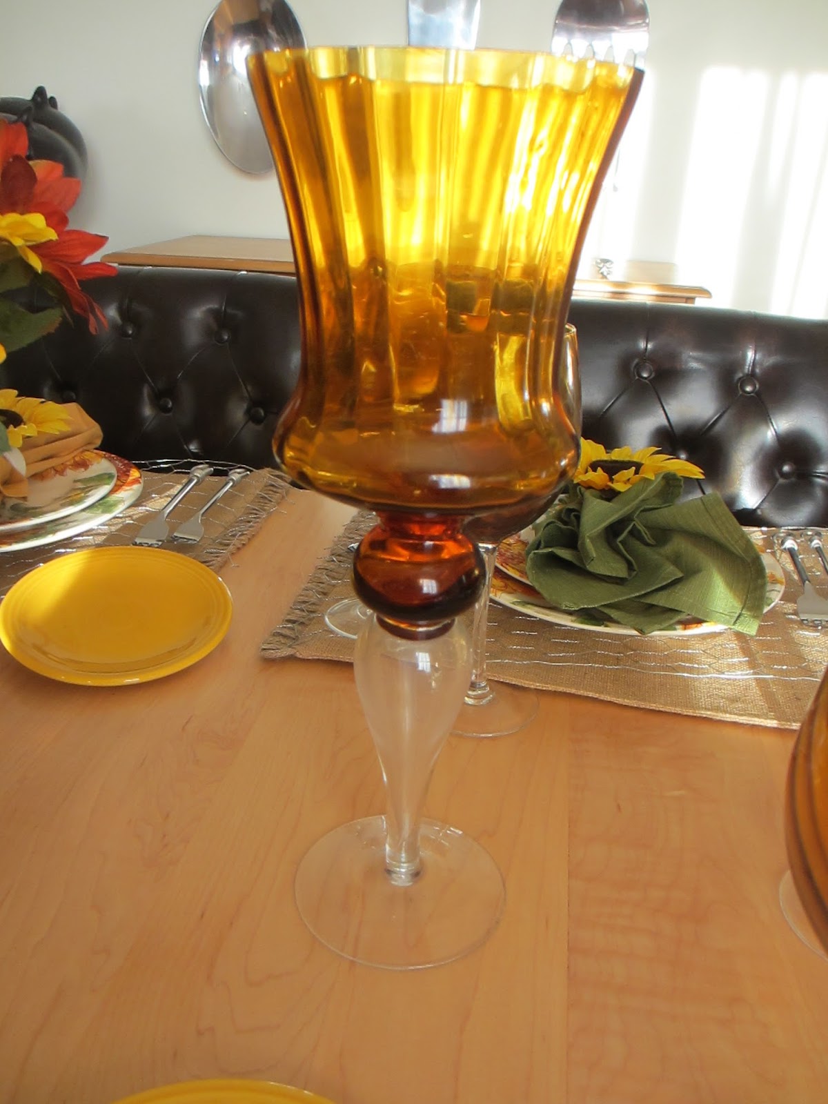 The Welcomed Guest: Sunflowers and Amber Table