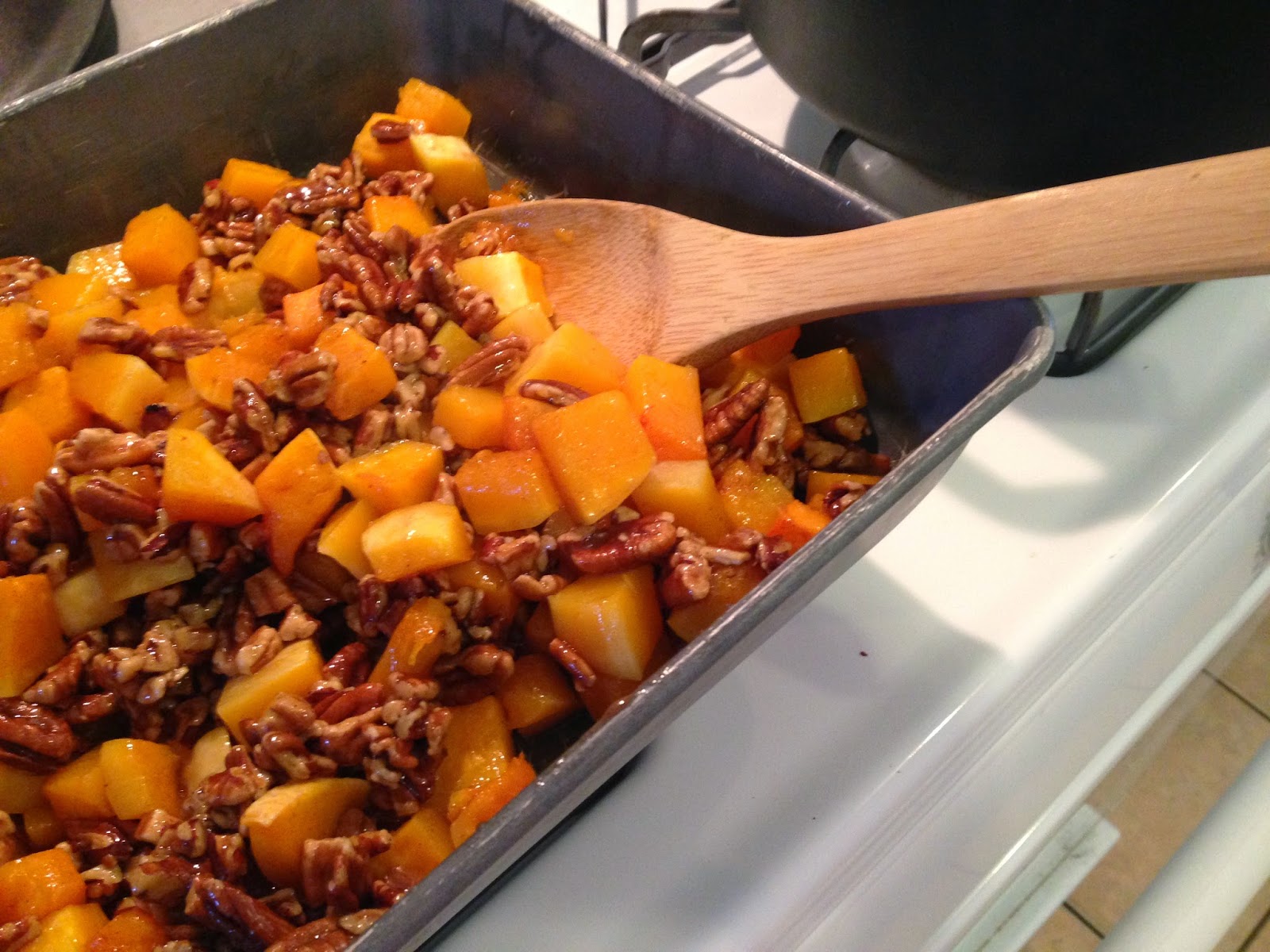 Happy and Healthy at Home: Butternut Squash With Honey Roasted Pecans