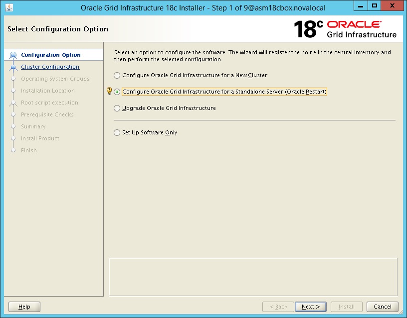 Oracle Database 18c Oracle Restart Installation Part 2 2 Install