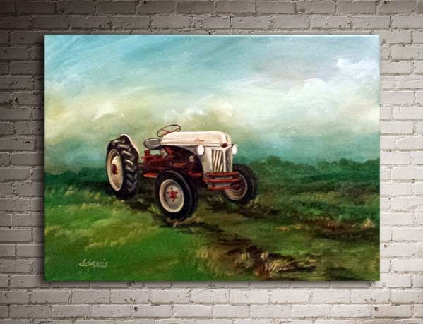 Davis Creative Painting: Acrylic on Canvas "Grandpas' Ford Tractor"