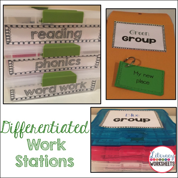 Differentiating Literacy Work Stations - Literacy Without Worksheets