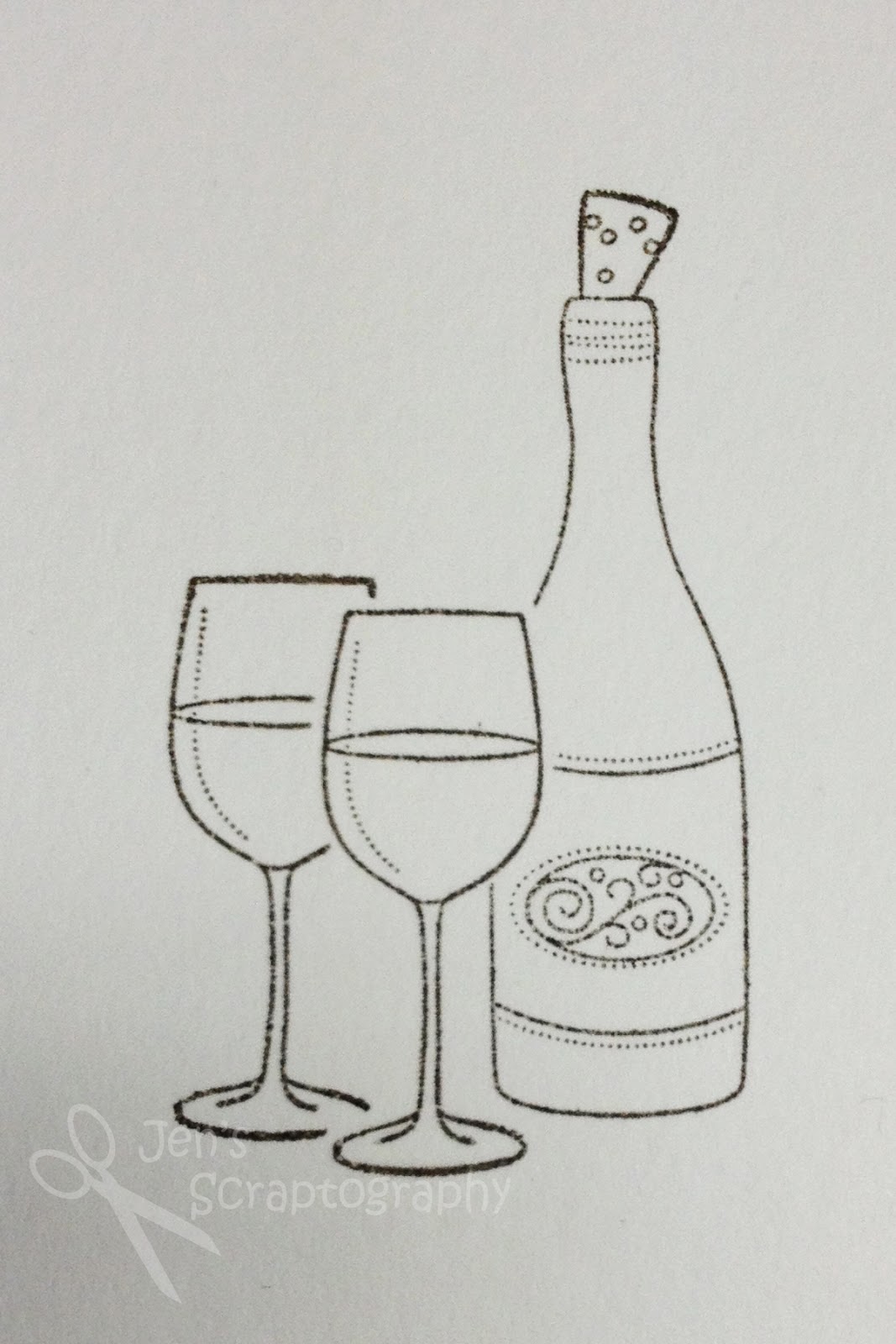 Jens Scraptography Wine Birthday Card
