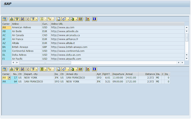 ABAP guide: Пример экрана с разделителем (класс CL_GUI_SPLITTER_CONTAINER)