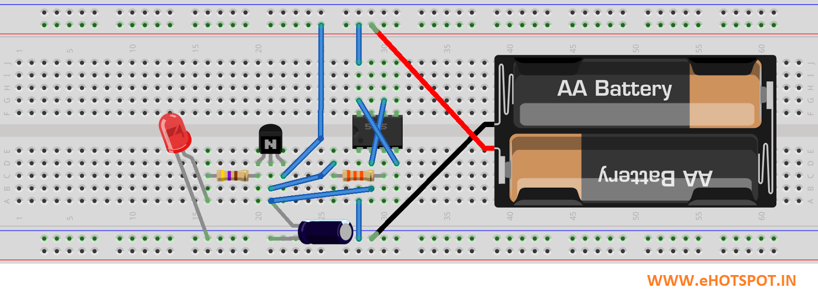 LED Fading/Blinking using 555 IC ~ Electronics Hotspot