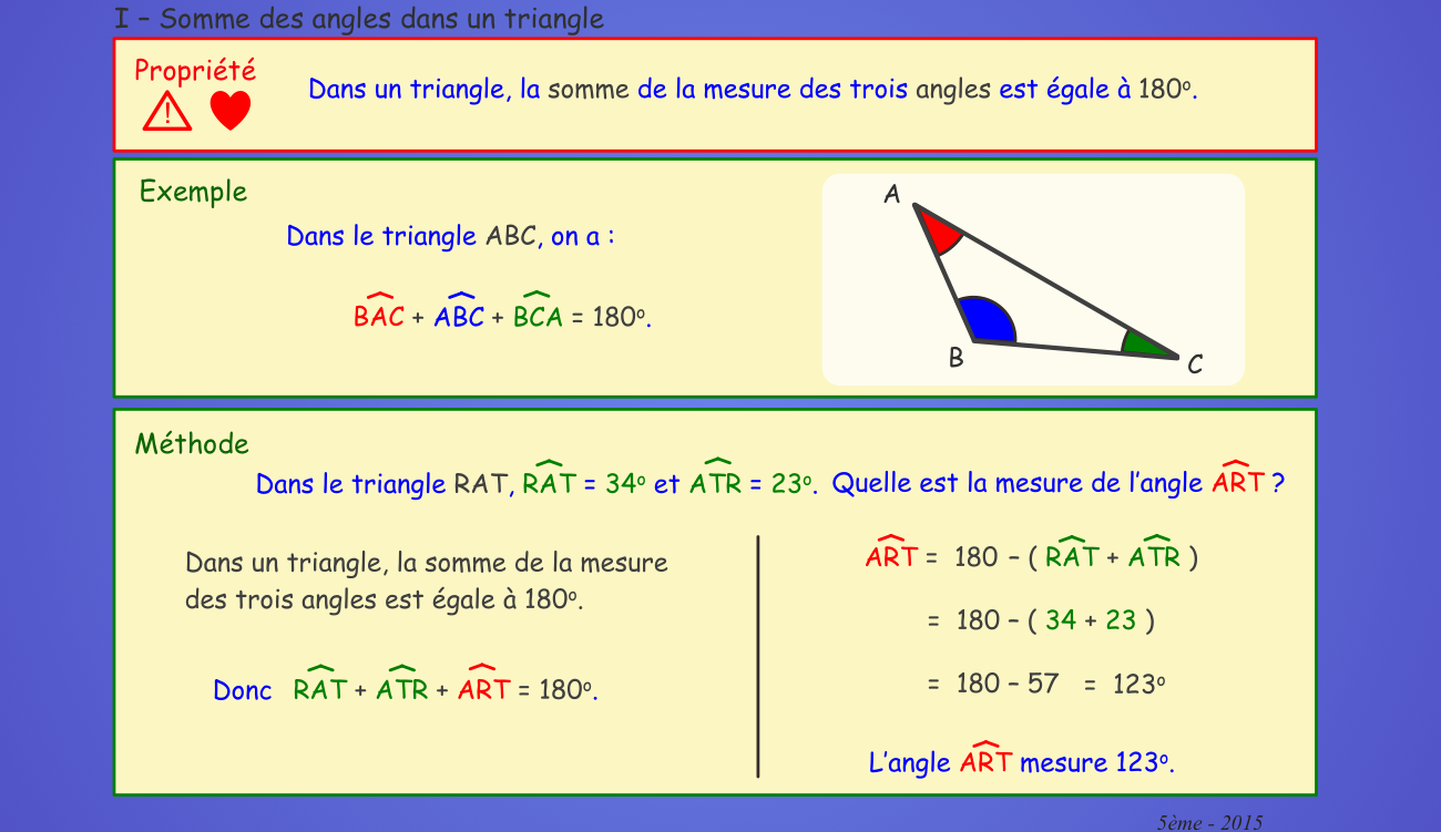 Cours de Maths 2015: CH 4 - Les triangles