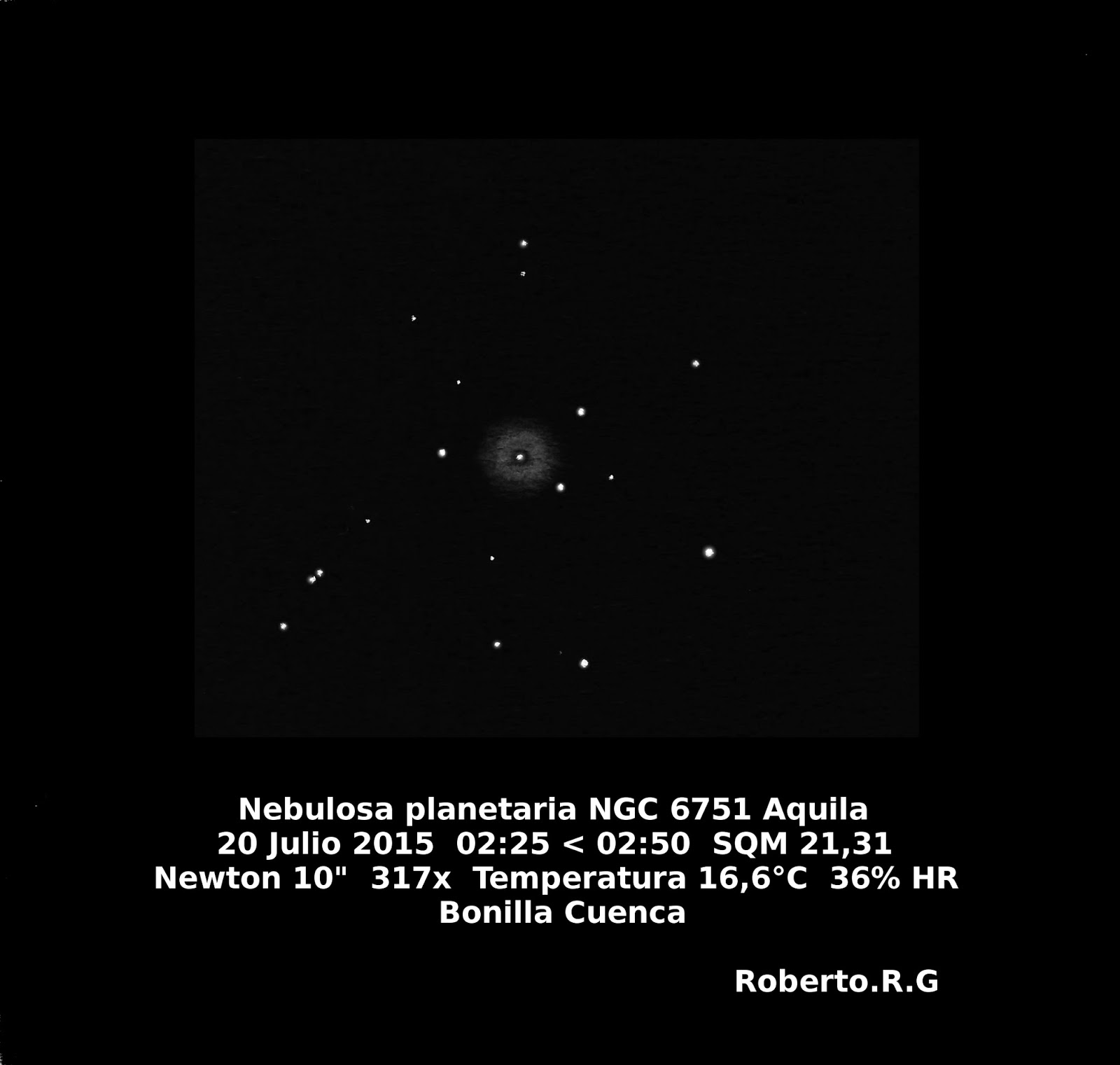 Observaciones astronómicas visuales: Observación Nebulosa planetaria NGC 6751 Aquila