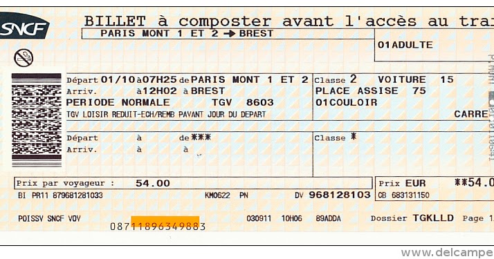 EOI. Français - A1: Un billet de train