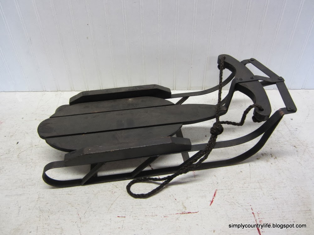 Simply Country Life: Wood Christmas Sled Mini Makeover