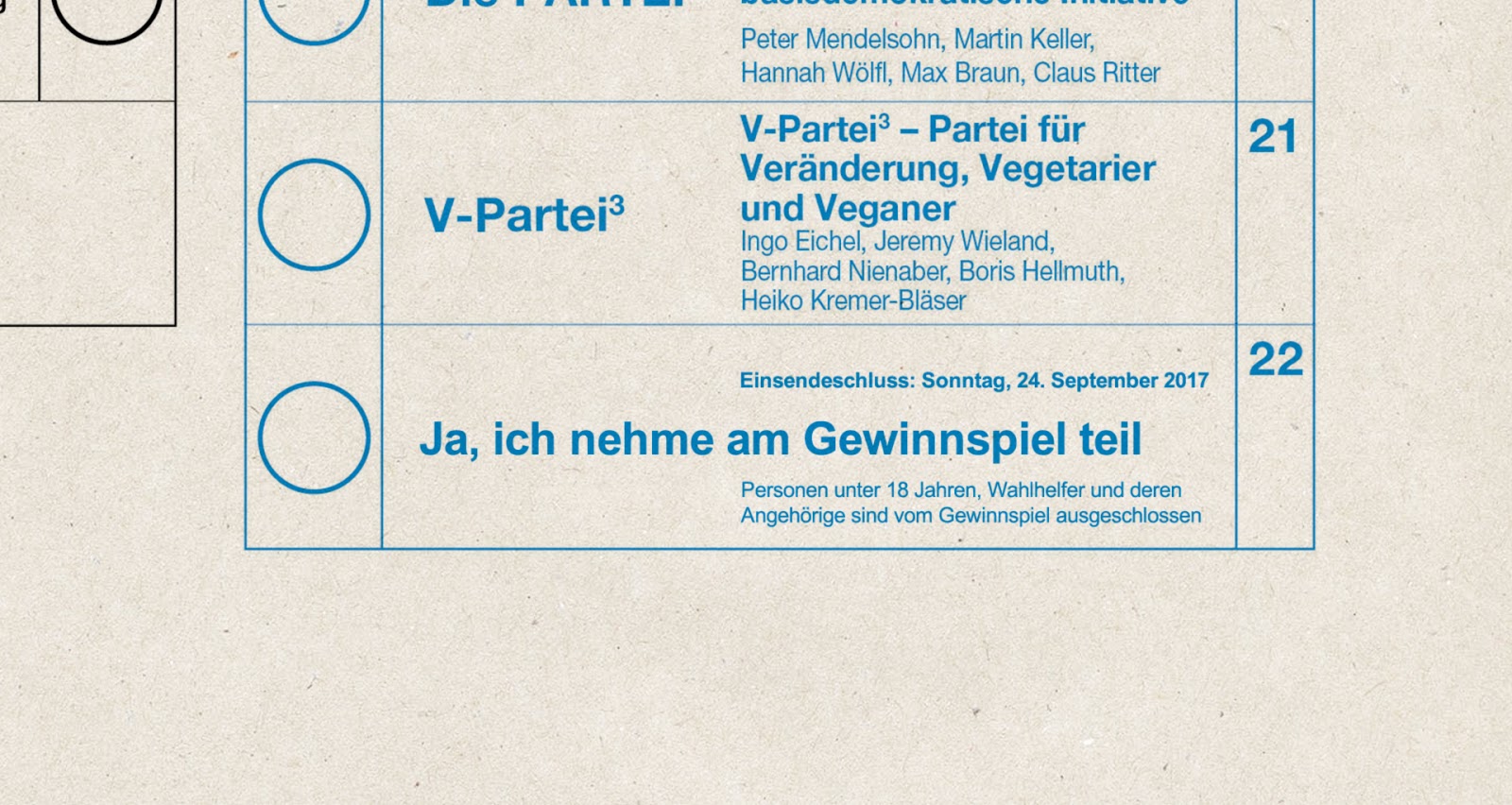 Neue Partei "Ja, ich nehme am Gewinnspiel teil" schafft es im letzten ...