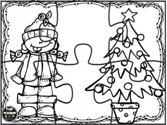 Aprende Brincando: Puzzles de Natal para Colorir, Cortar e Brincar