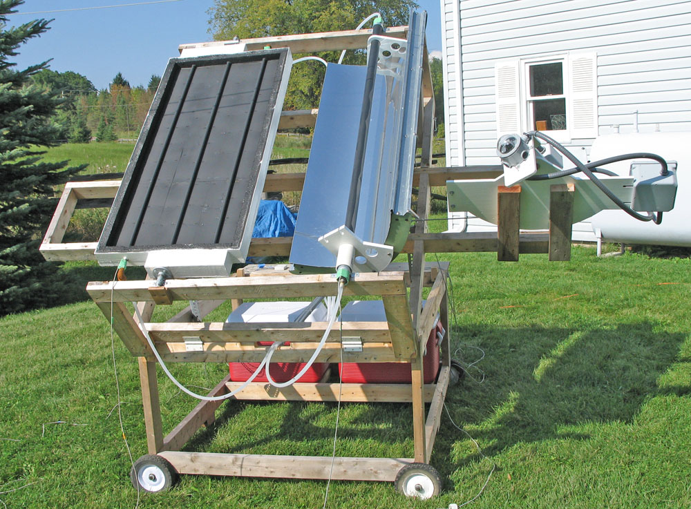 georgesworkshop: 1 Comparing concentrator to flat plate solar collector