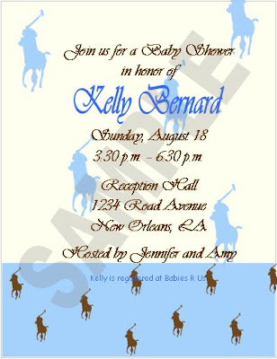 Solutions...Event Design by Kelly: Polo Theme Baby Shower Invitation ...