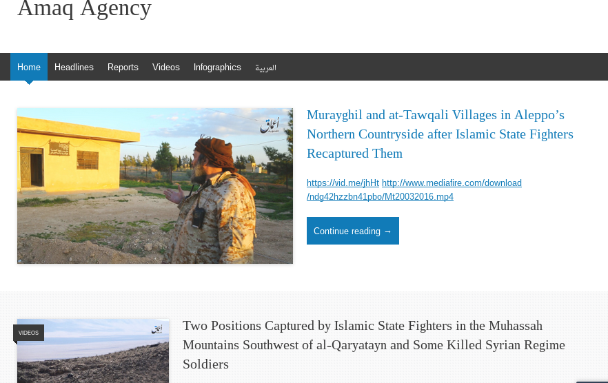 War News Updates: A Look At The Islamic State's AMAQ News Agency