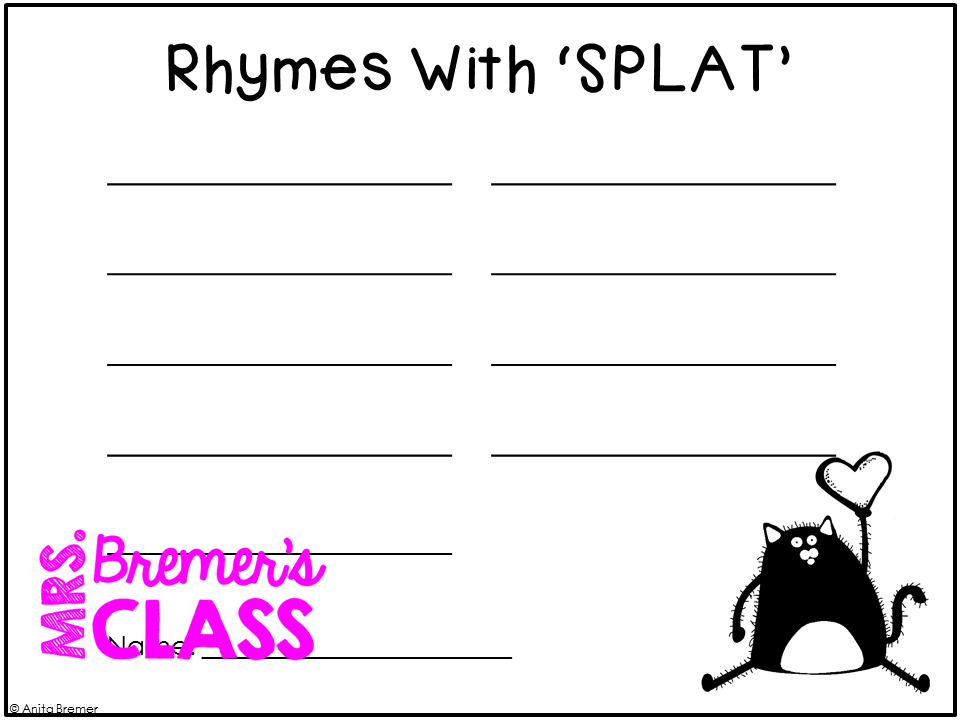 Love, Splat Book Activities and a Freebie! | Mrs. Bremer's Class