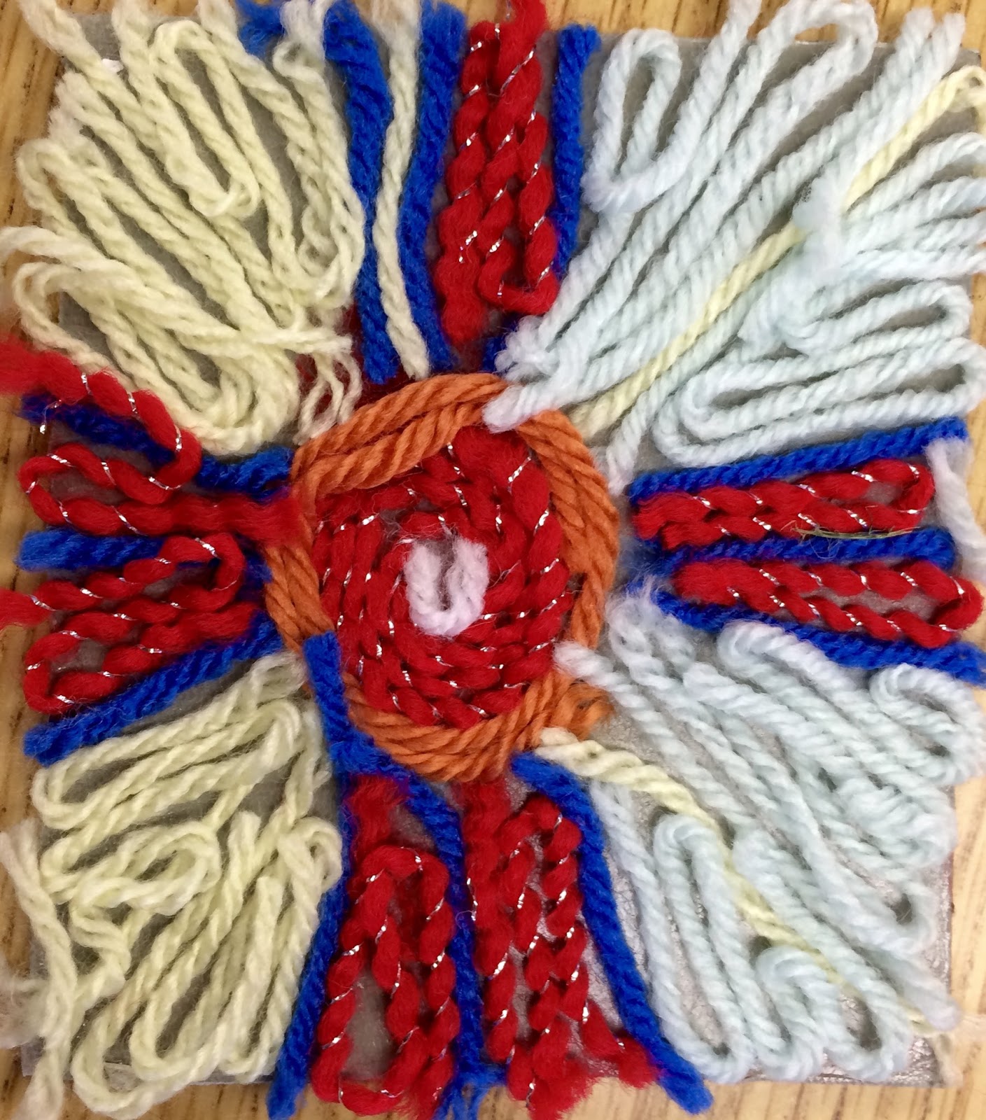 Kathy's Art Project Ideas: Mexican Sun Huichol Yarn Painting Art Lesson