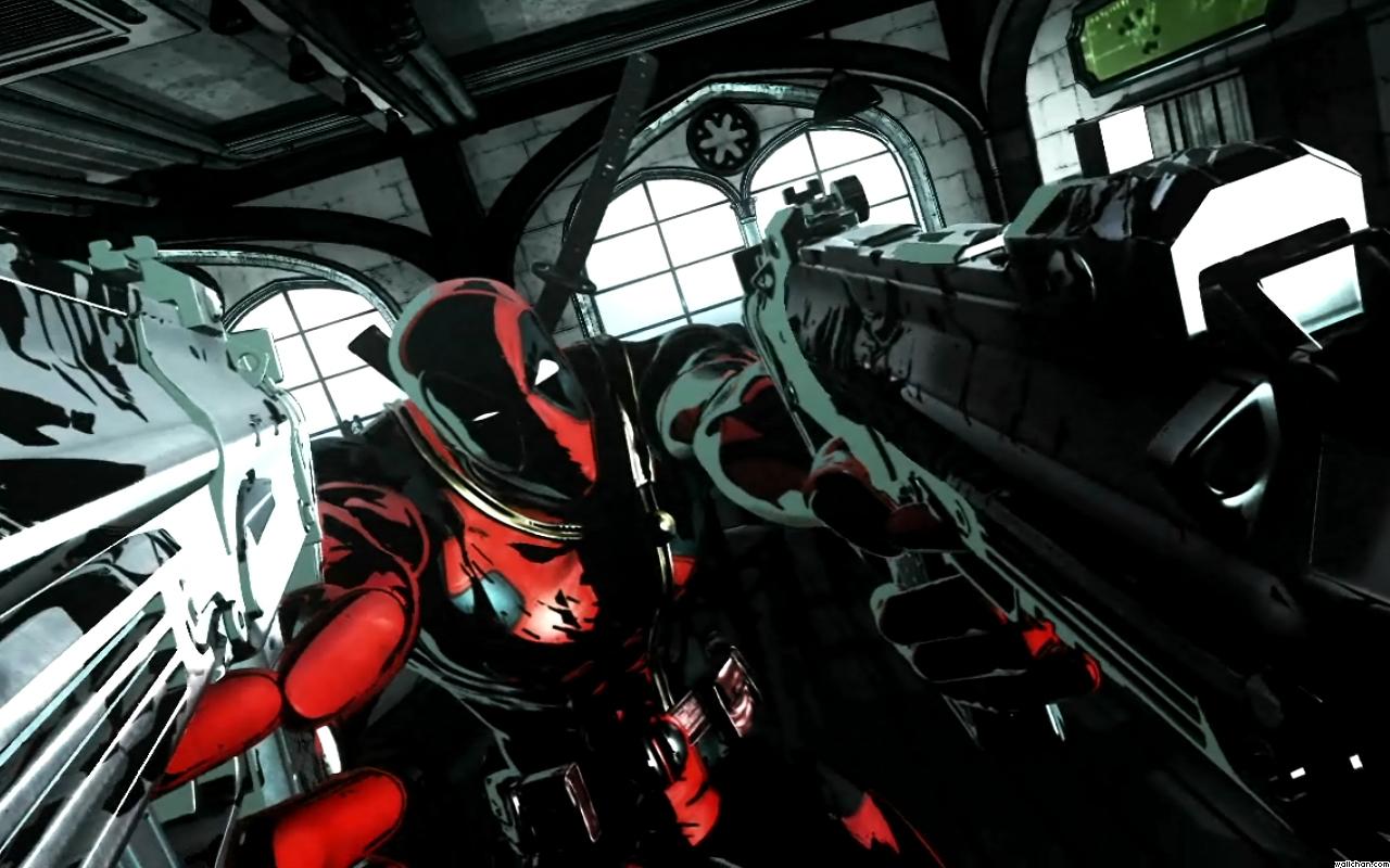 Deadpool Pointing his Pistol Wallpaper