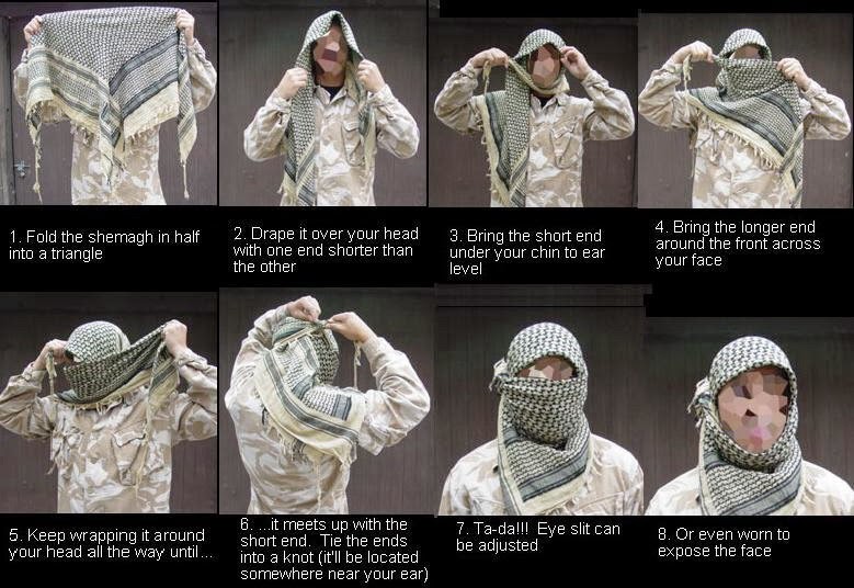 Indonesia Keffiyeh: Cara memakai Keffiyeh / Shemagh (Military style)