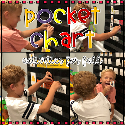 KinderGals: 6 Ways to Use the Pocket Chart in the Fall