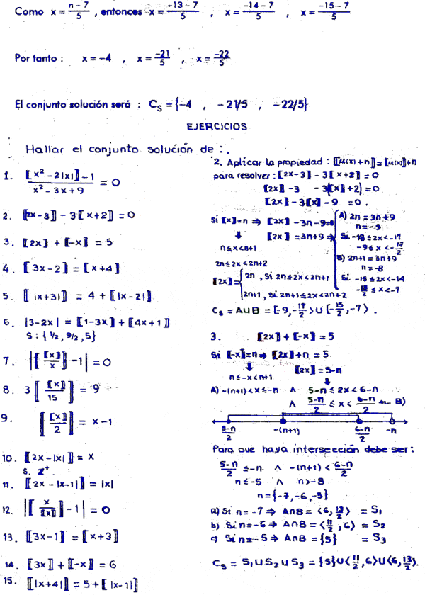 ECUACIONES CON MAXIMO ENTERO EJERCICIOS RESUELTOS