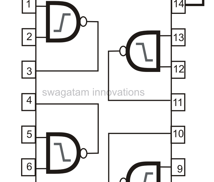 How to Understand and Use IC 4093 NAND Gates, Pin Outs - Electronic ...