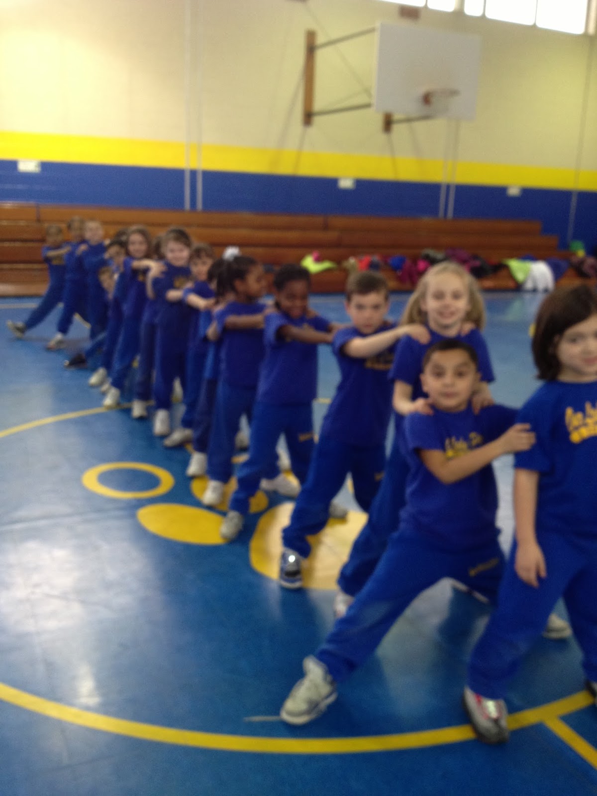 Our Lady of Peace School: First grade gym class.....