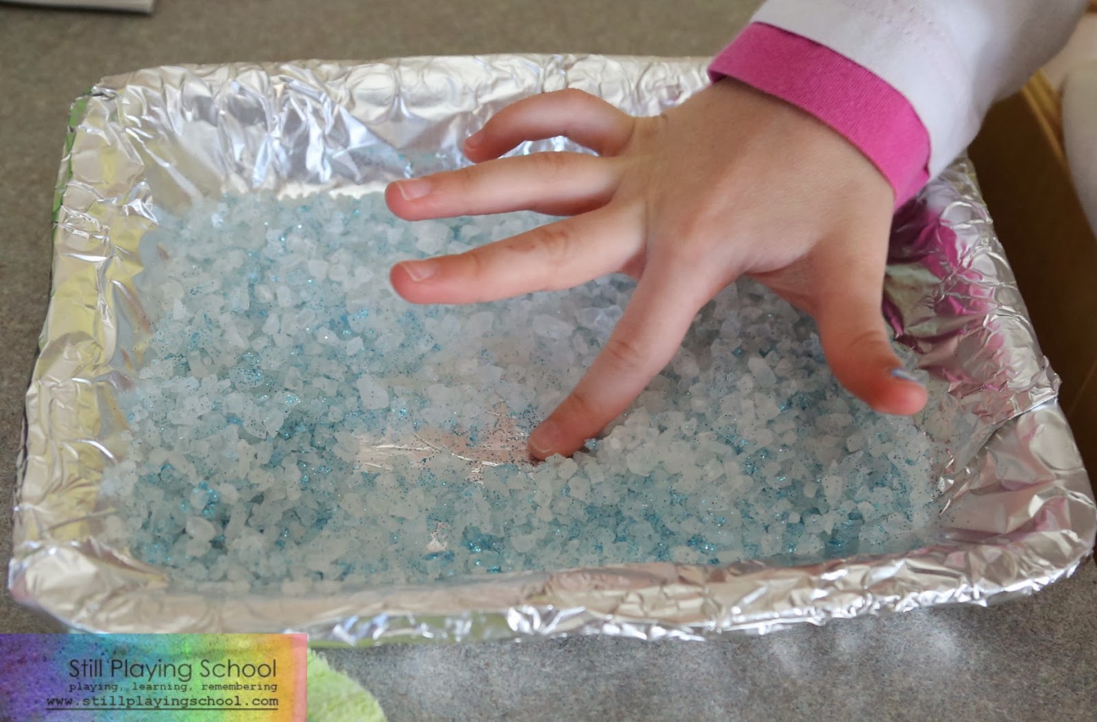 Frozen Inspired Winter Writing Salt Tray | Still Playing School