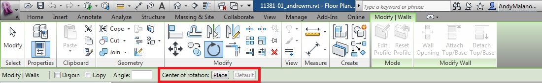 Revit Knowz: Re-align origin for rotate command