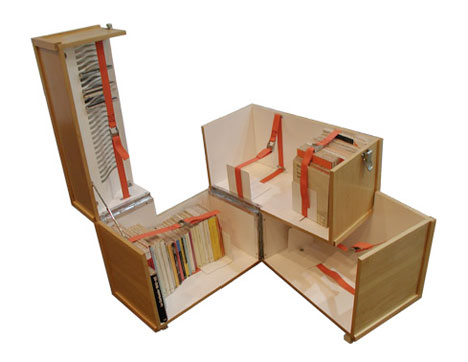 Interior Design: Pocket Library Book Storage for Small Places