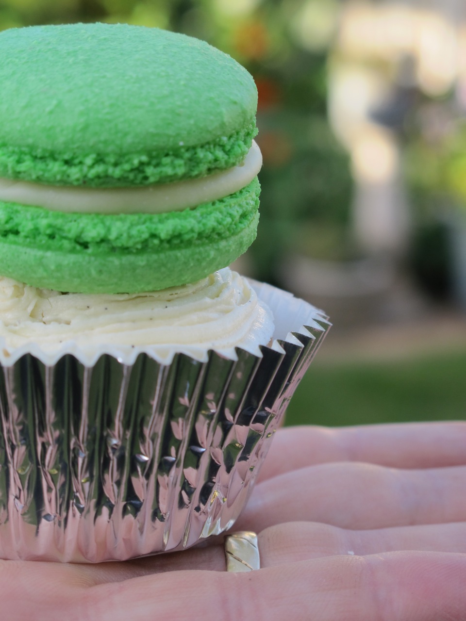 muppys: Pandan and Coconut Macarons and a special Froggy Cake