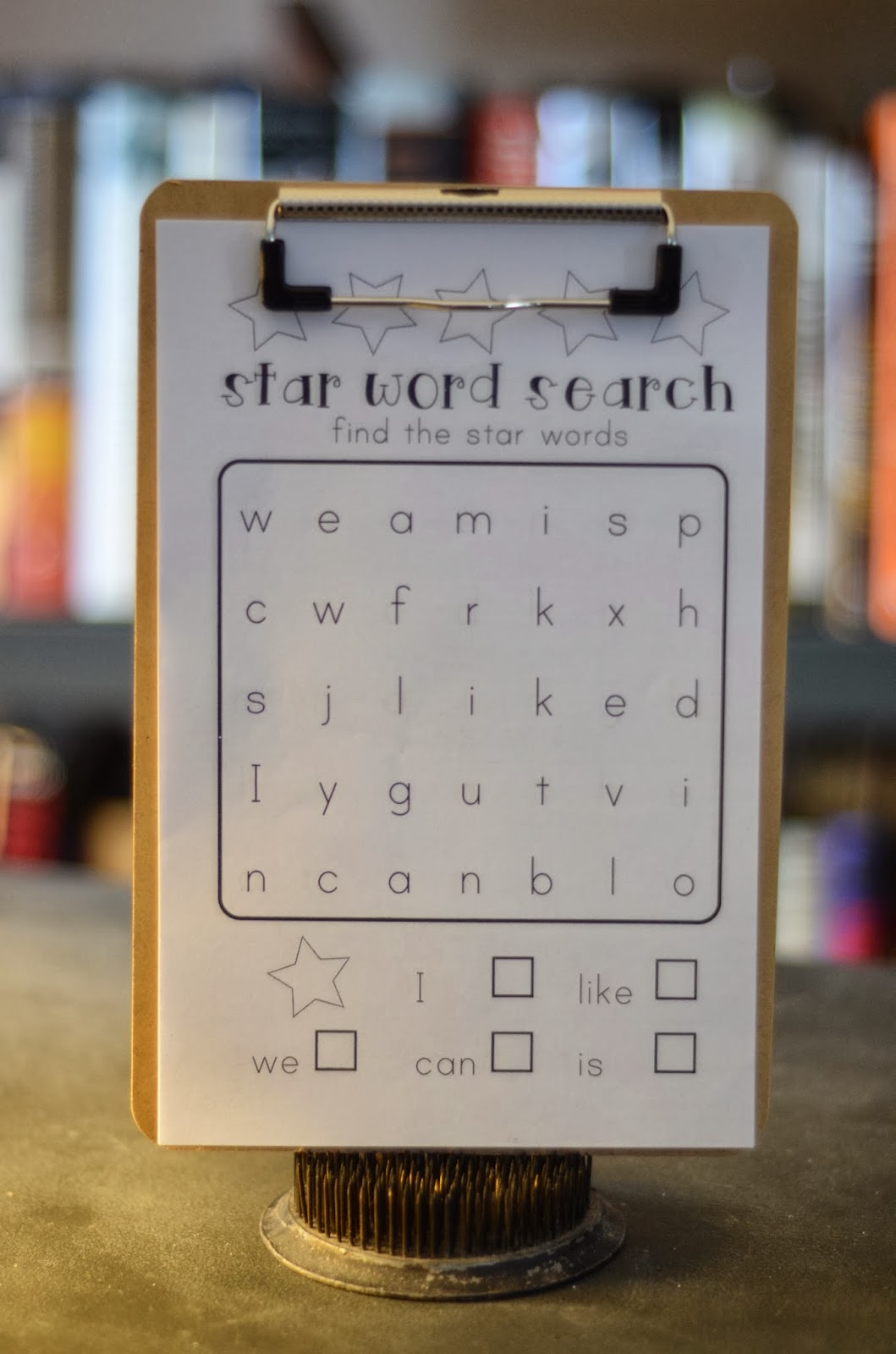 A Place Called Kindergarten: star word practice, practice, practice