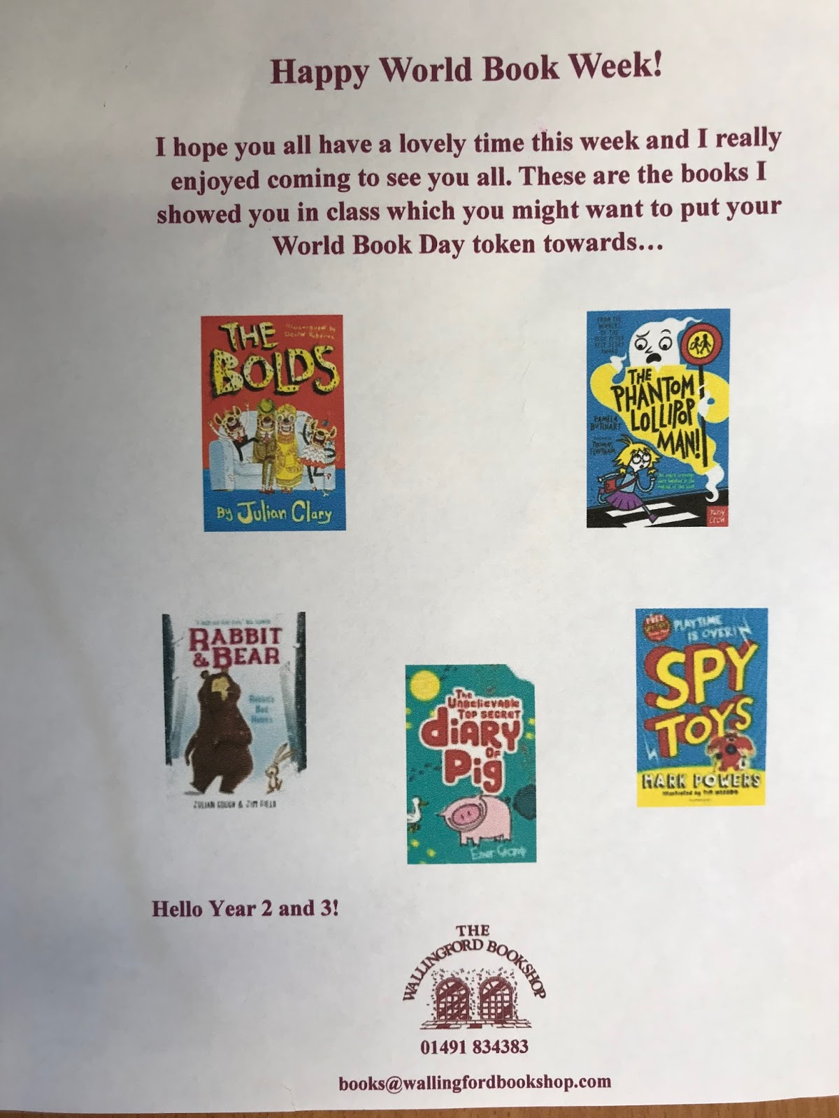 Cholsey Primary School Celebration of Learning: World Book Week - book ...