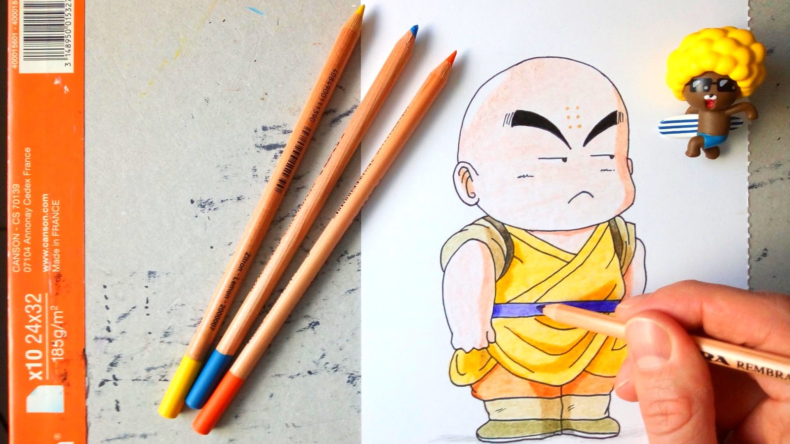 Speed Drawing #11 - How to draw young Krillin - [Dragon Ball] | Hanguk ...