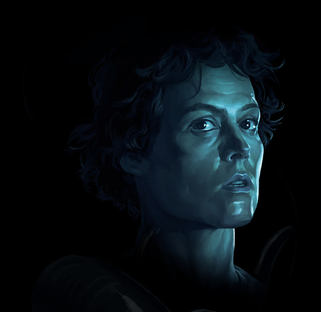 WIP - Alien Fan Art - Starting color and xenomorph - Claire Sanchez