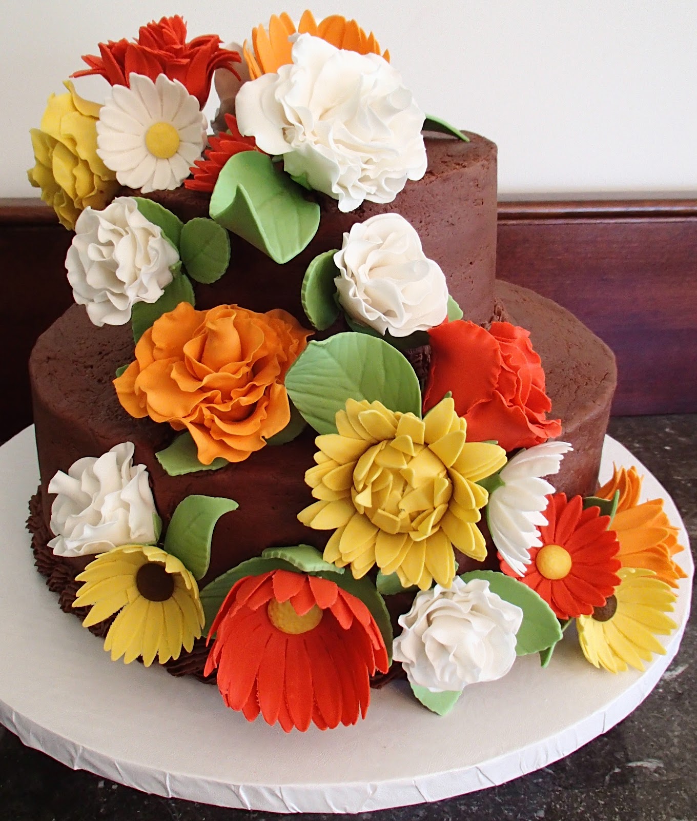 Julia's Baking Adventures: Fall Flowers Cake (September 2012)