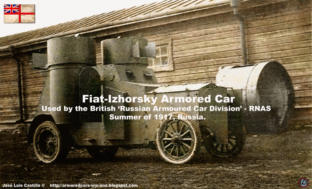 Armored Cars in the WWI: British Fiat-Izhorsky Armoured Car. Russian ...
