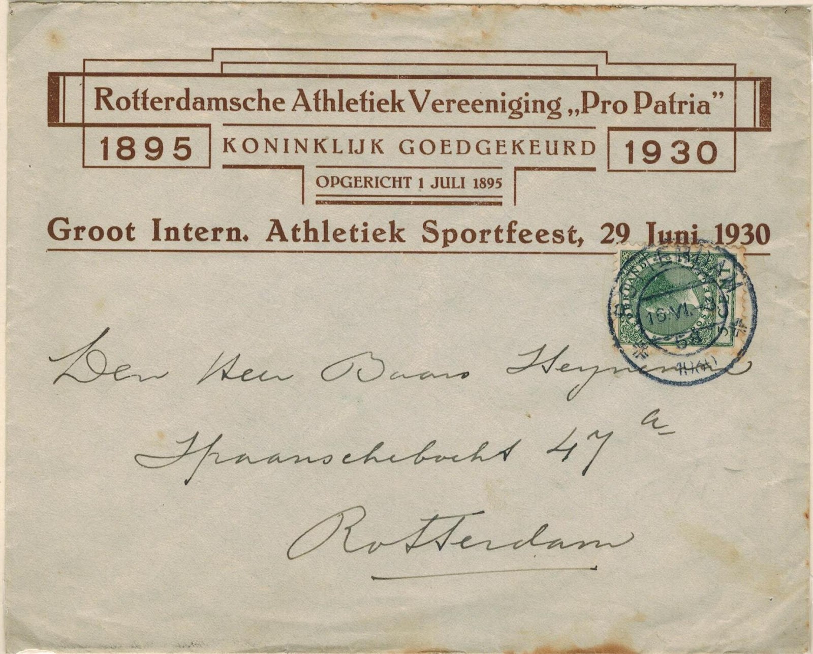 Netherlands Postal History: Domestic Letter Rates : 1921 - 1946