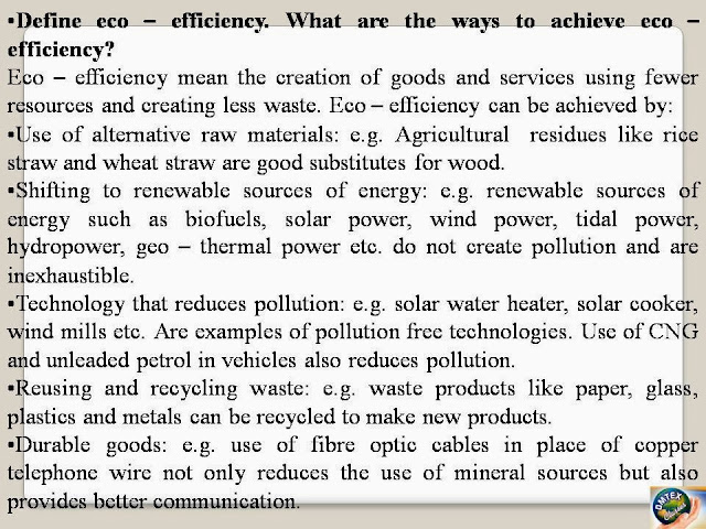 OMTEX CLASSES: Define eco - efficiency. What are the ways to achieve ...
